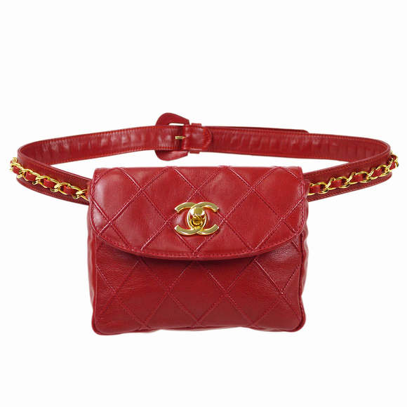 CHANEL | Bags | Chanel 98s Cosmoline Belt Bag Red Lambskin 87905 | Poshmark